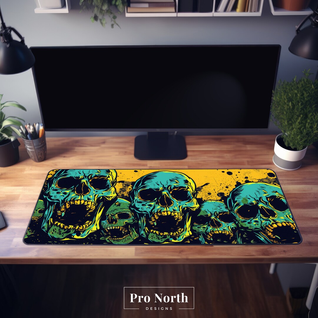Skulls Desk Mat, Weirdcore Deskmat, Whimsigoth Décor, Grunge Room Décor ...