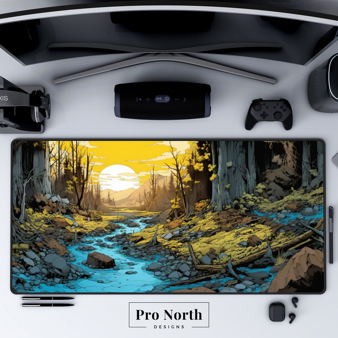 Nature Landscape Deskmat, River Playmat, Sunset Landscape Deskmat ...