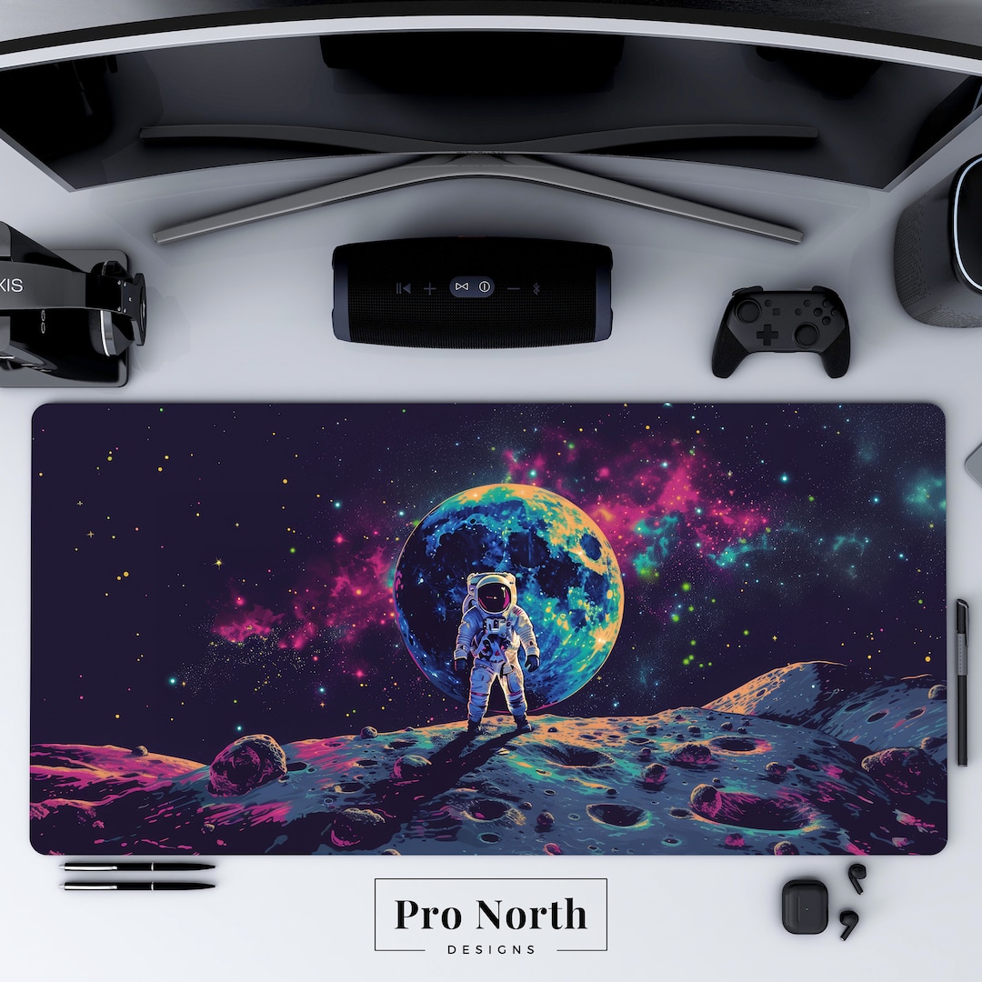 Solar System Deskmat, Galaxy Desk Mat, Cyber Punk Gaming Setup, Space ...