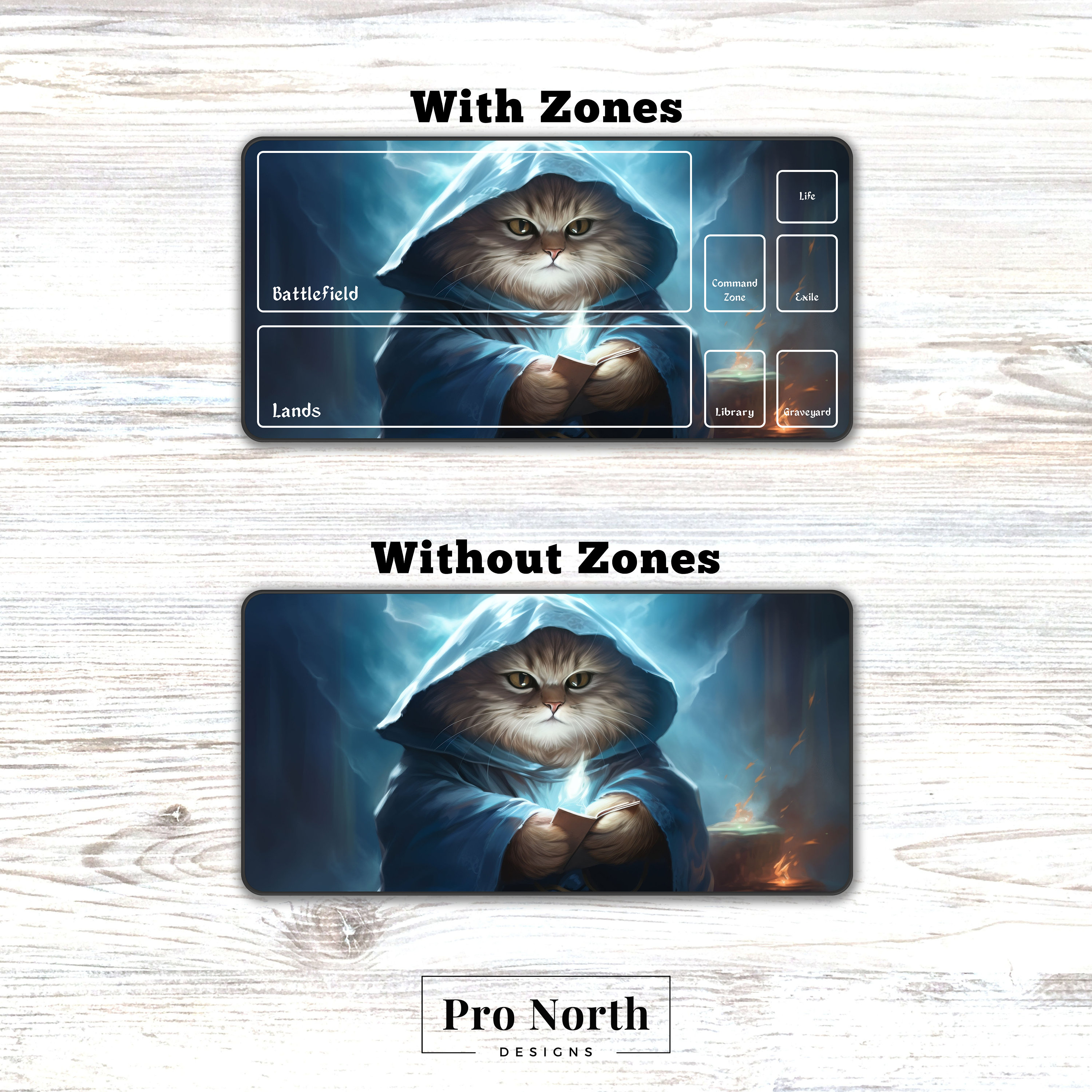 Cat Mtg Playmat With Zones Tcg Playmat Cats Mtg Accessories Playmat ...