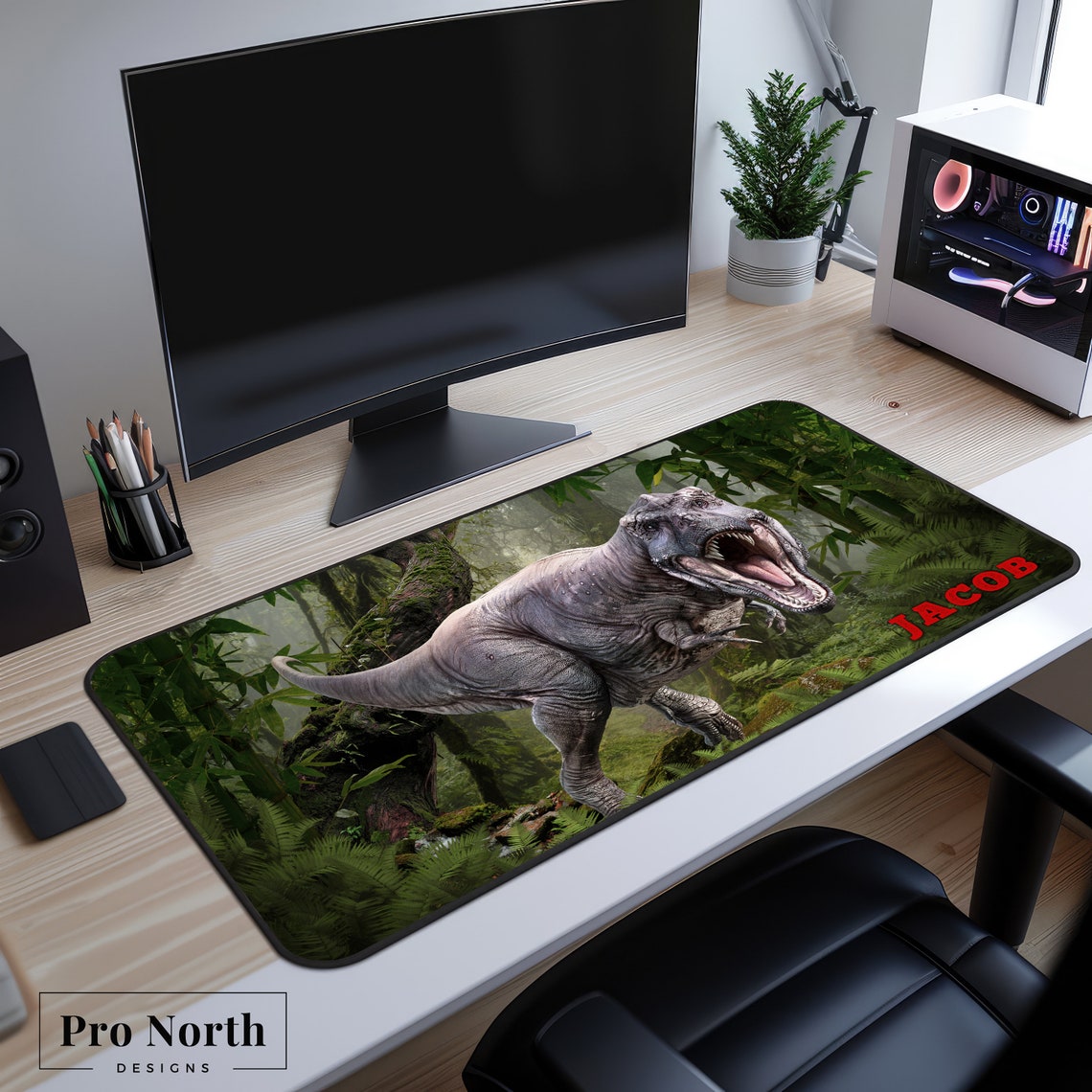 Dinosaur Custom Deskmat, Trex Custom Desk Mat Custom Desk Pad, Jurassic ...