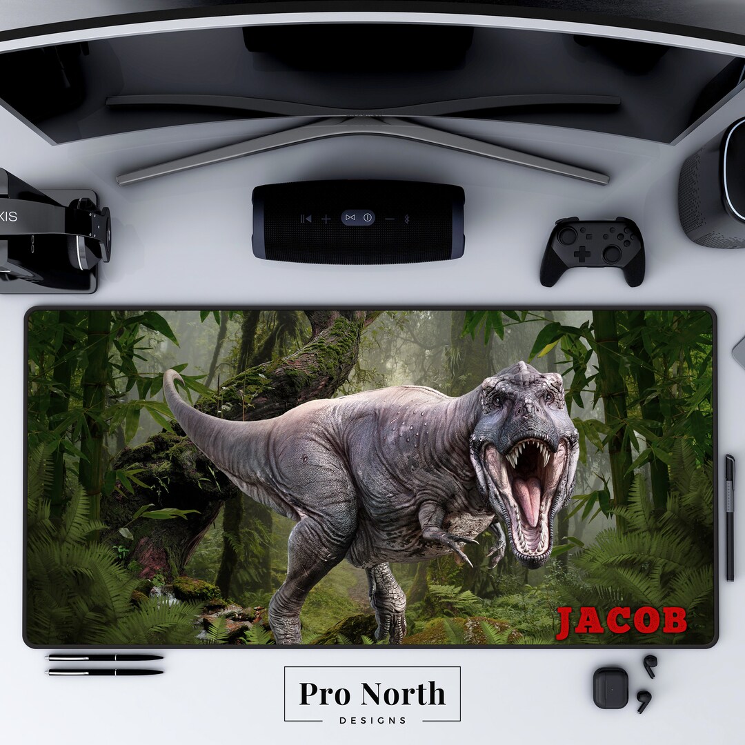 Dinosaur Custom Desk Mat, Trex Custom Deskmat Custom Desk Pad, Jurassic ...