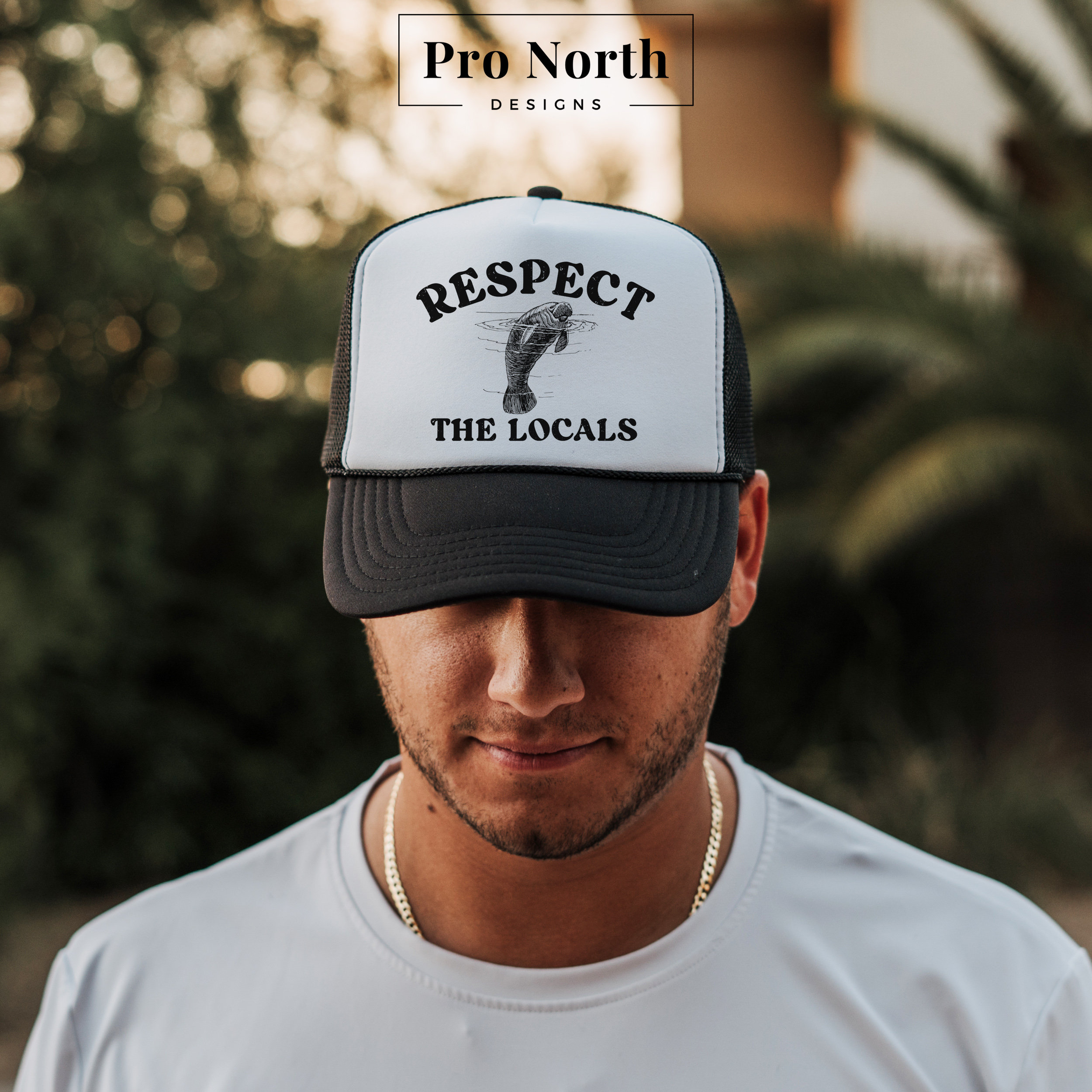 Manatee Hat Respect the Locals Ocean Inspired Style Mermaidcore Trucker ...