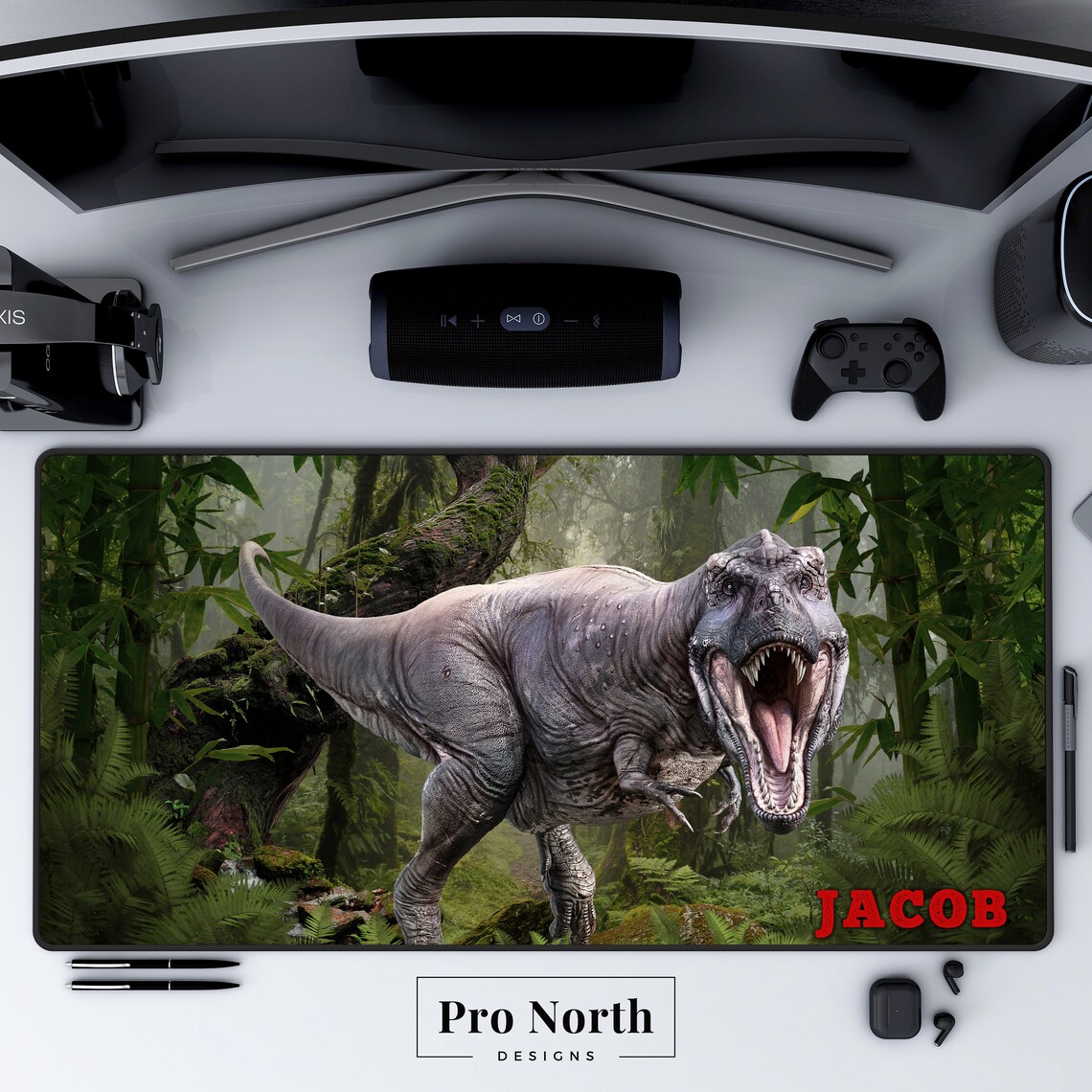 Dinosaur Custom Deskmat, Trex Custom Desk Mat Custom Desk Pad, Jurassic ...