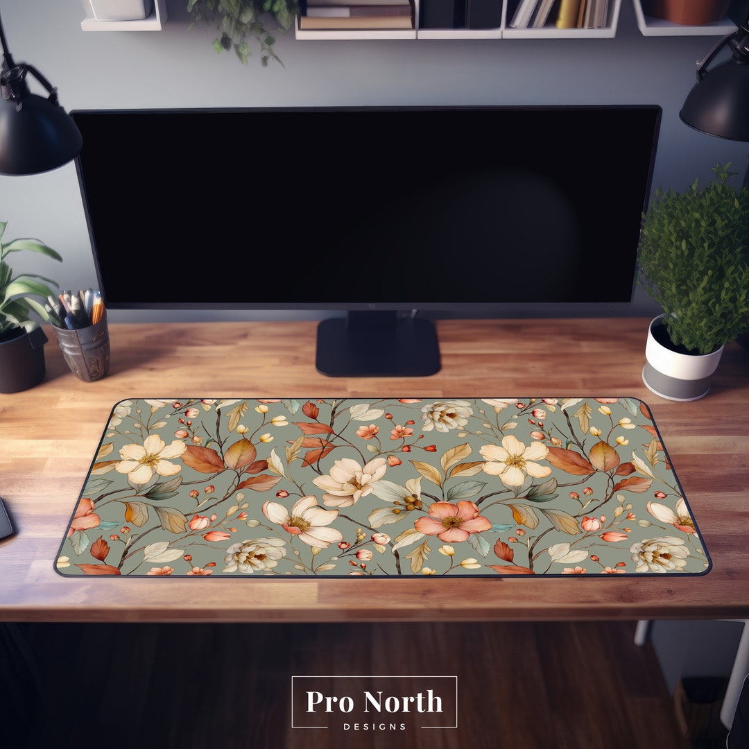 Cottagecore Desk Mat, Floral Deskmat, Flower XL Mouse Pad, Botanical ...
