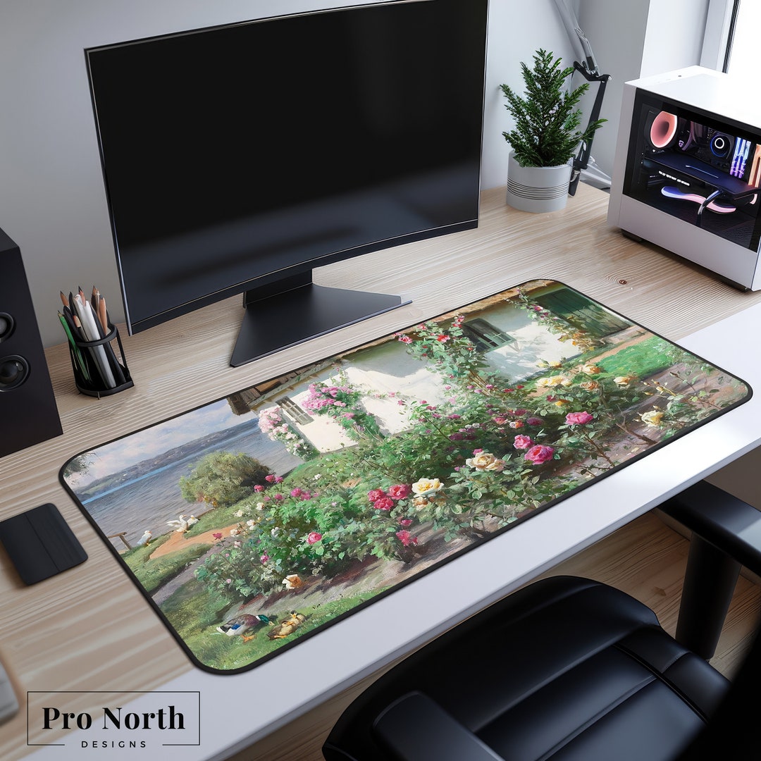 Cottagecore Desk Mat, Floral Deskmat, Flower XL Mouse Pad, Botanical ...