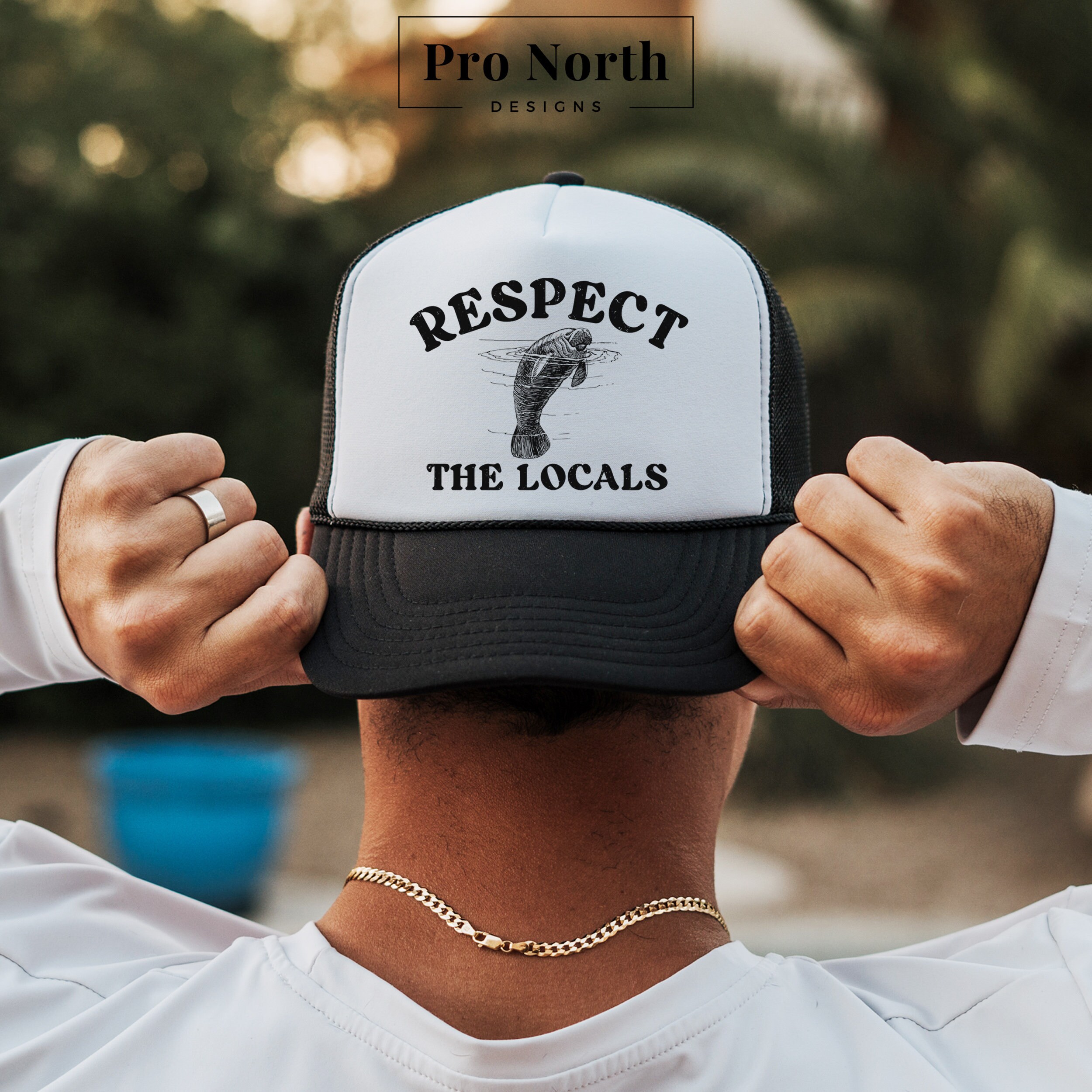 Manatee Hat Respect the Locals Ocean Inspired Style Mermaidcore Trucker ...