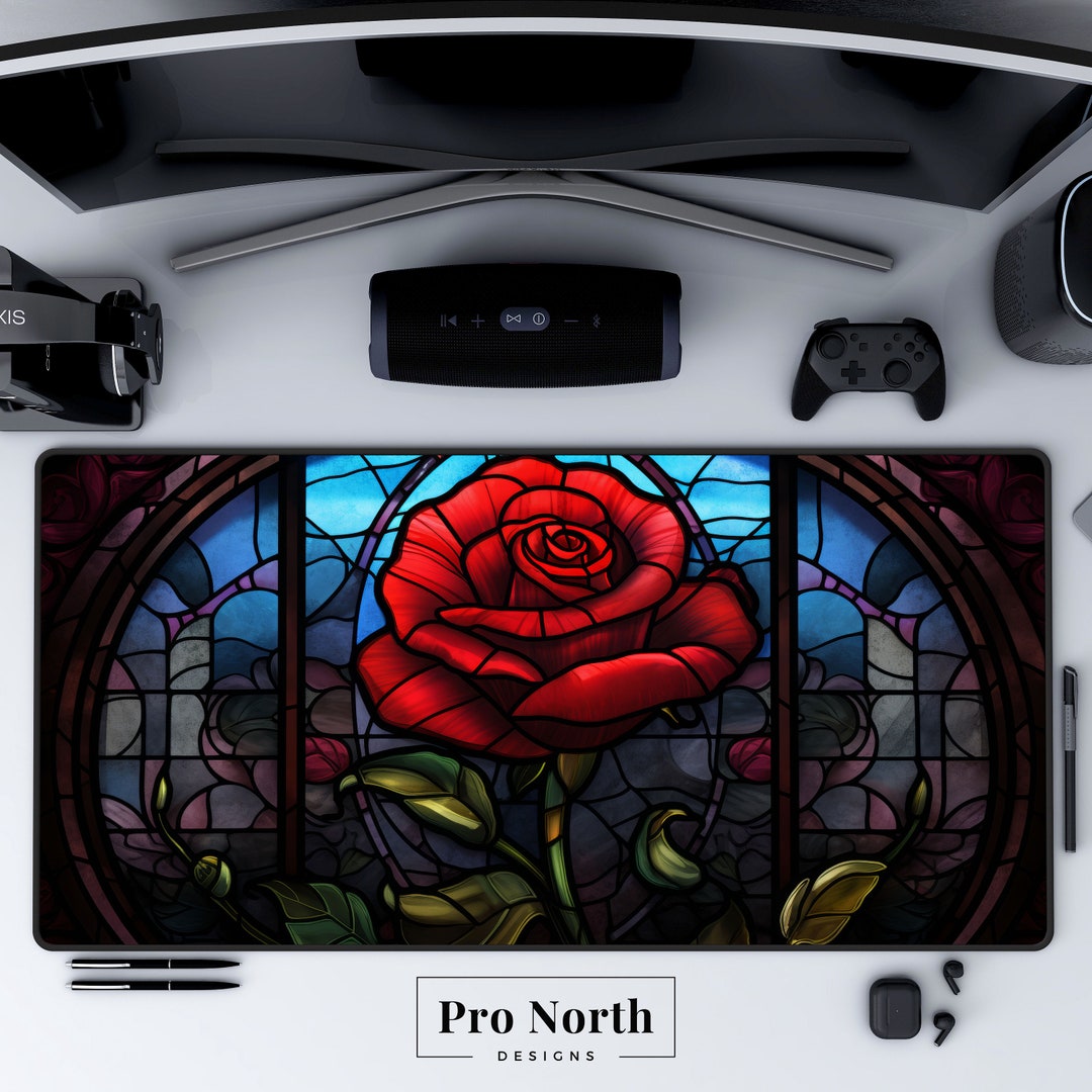 Rose MTG Playmat, Rose Desk Mat, Red Mouse Pad, Cute Deskmat, Gaming ...