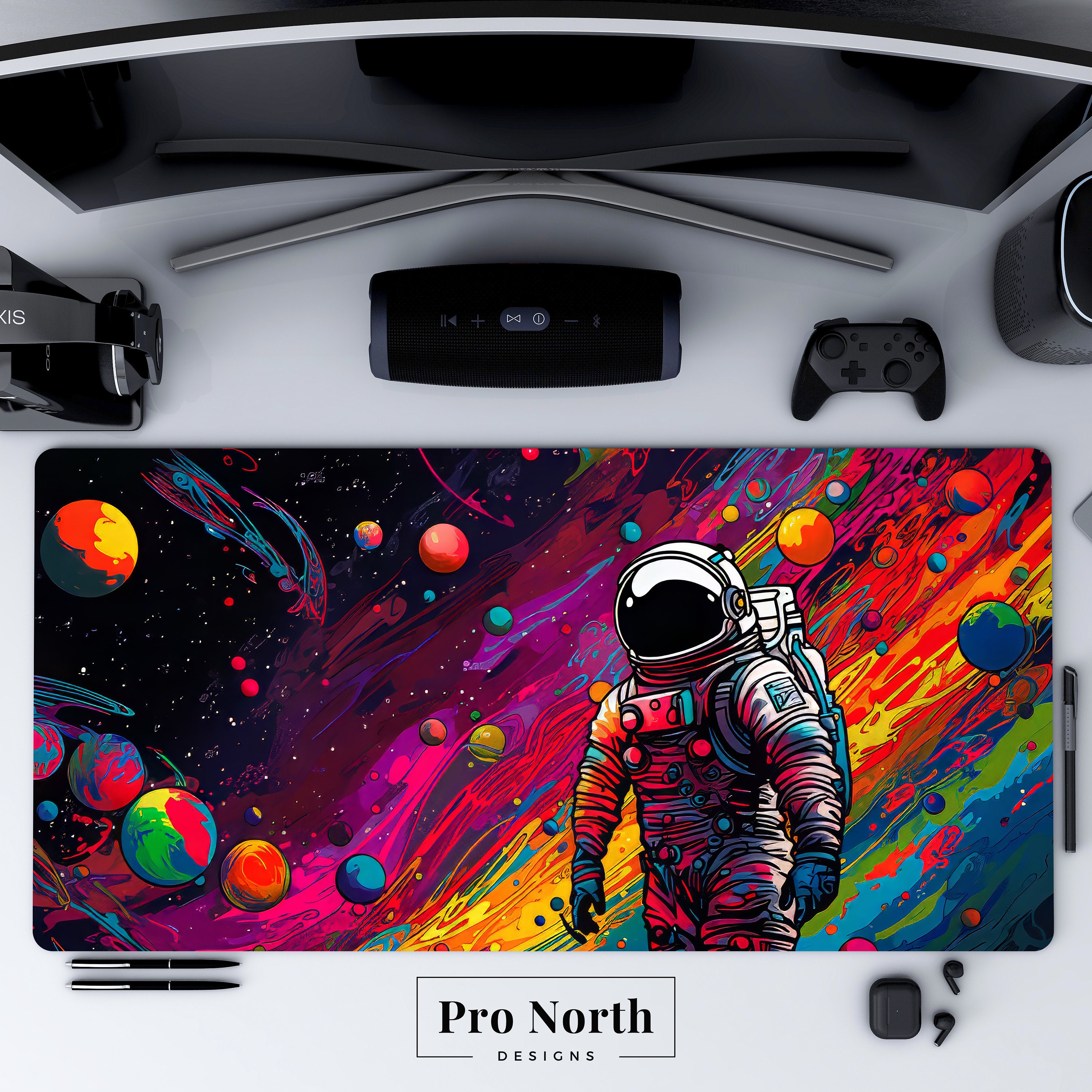 Solar System Desk Mat, Galaxy Deskmat, Gaming Accessories, Cyber Punk ...