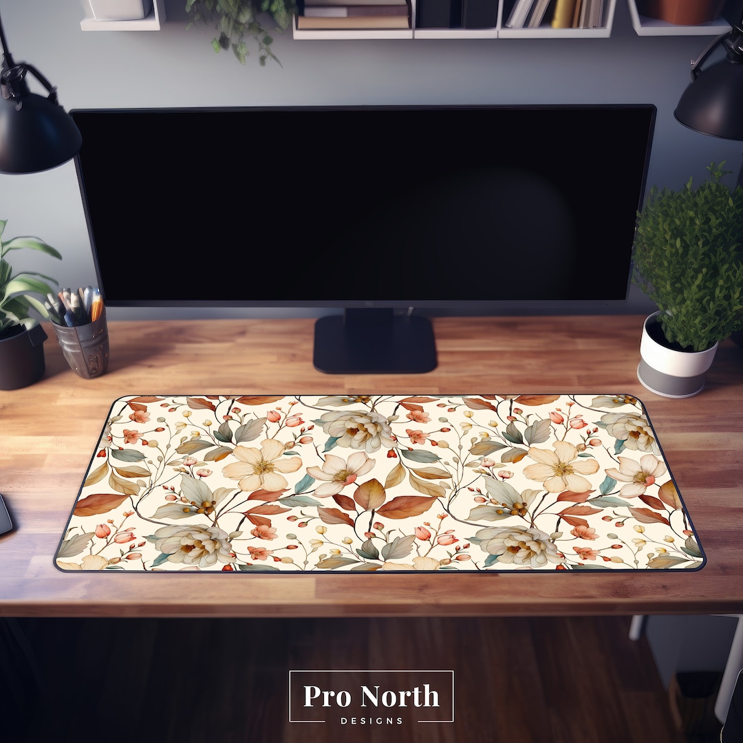 Cottagecore Desk Mat, Floral Deskmat, Flower XL Mouse Pad, Botanical ...