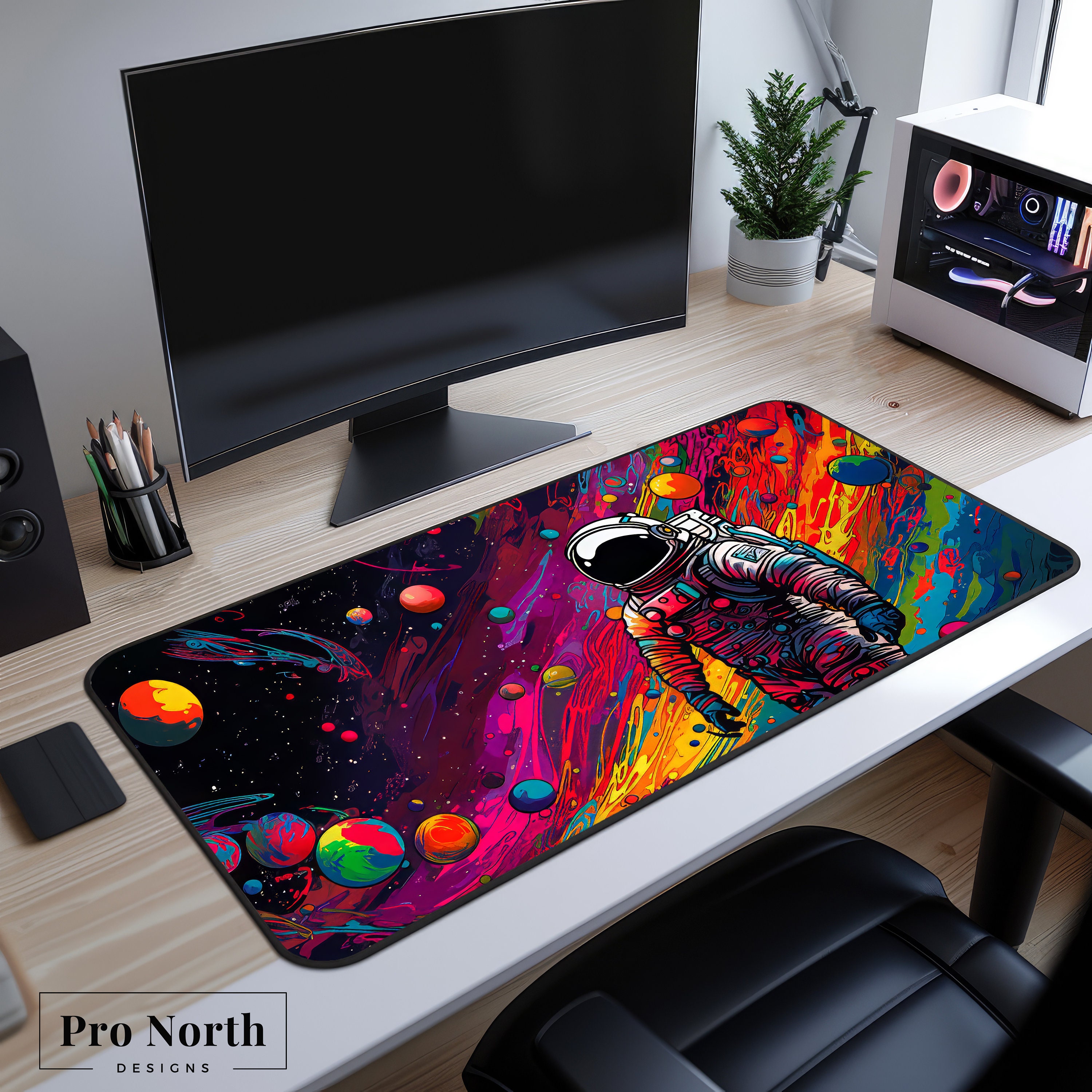 Solar System Desk Mat, Galaxy Deskmat, Gaming Accessories, Cyber Punk ...