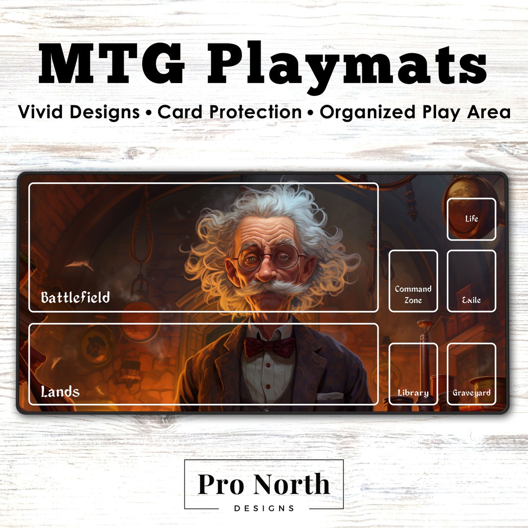 Einstein Mtg Playmat With Zones, Tcg Playmat, Mtg Accessories, Card ...
