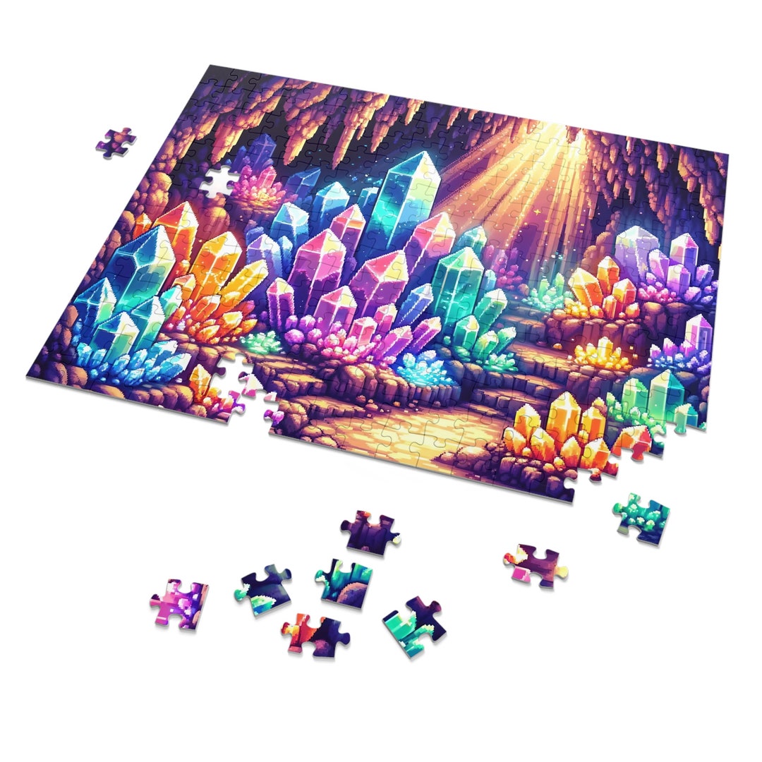 Puzzle, Crystal Cave, Pixel Art, Unique Jigsaw, Family, Adults, Retro ...