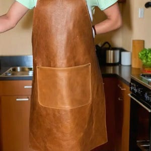 Personalization Brown Leather Apron for Chef , Cooking Leather Apron - Etsy
