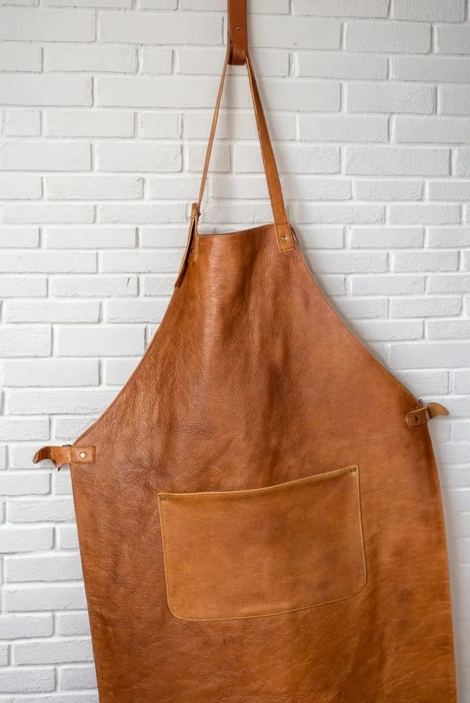 Personalization Brown Leather Apron for Chef , Cooking Leather Apron - Etsy