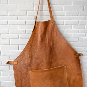 Personalization Brown Leather Apron for Chef , Cooking Leather Apron - Etsy