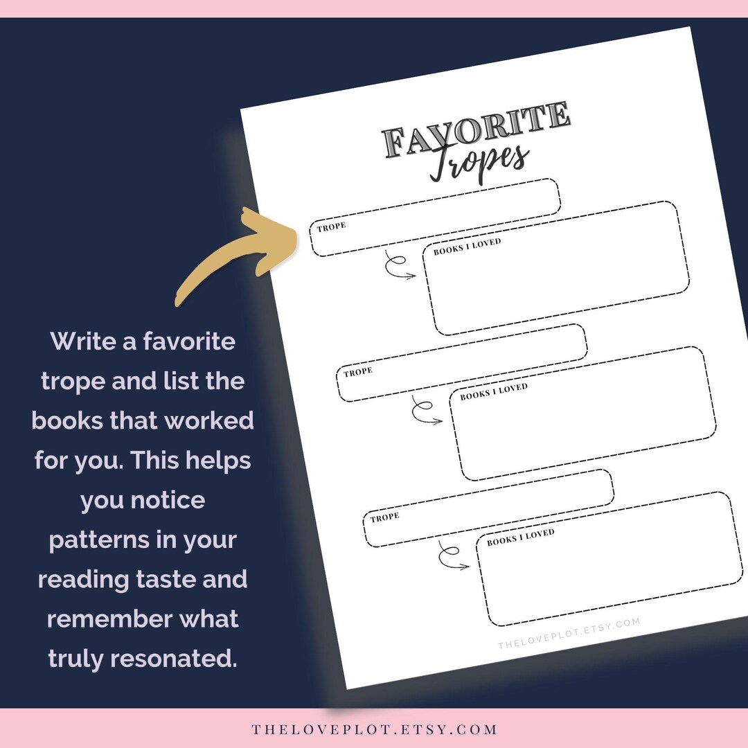 Favorite Tropes Pages for Romance Readers | Reading Journal Printable ...