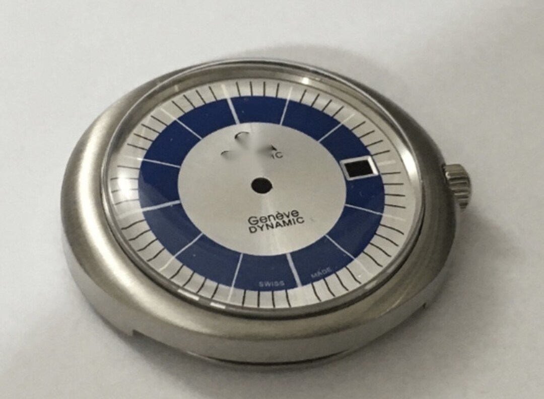 Omega Geneve Dynamic silver and Blue Dial Auto Gents Complete Watch ...