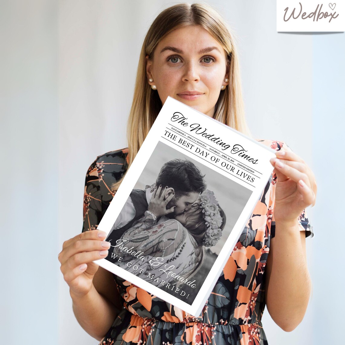 Editable Newspaper Wedding Program Template, Wedding Word Search, Canva Wedding Newspaper ...