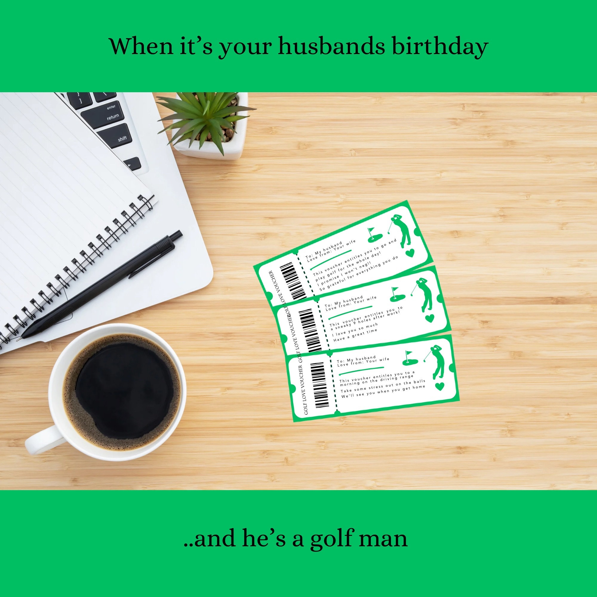 Printable Golf Voucher | Digital Golf Certificate | Golf Gift | Golf ...