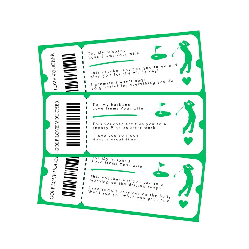 Printable Golf Voucher | Digital Golf Certificate | Golf Gift | Golf ...