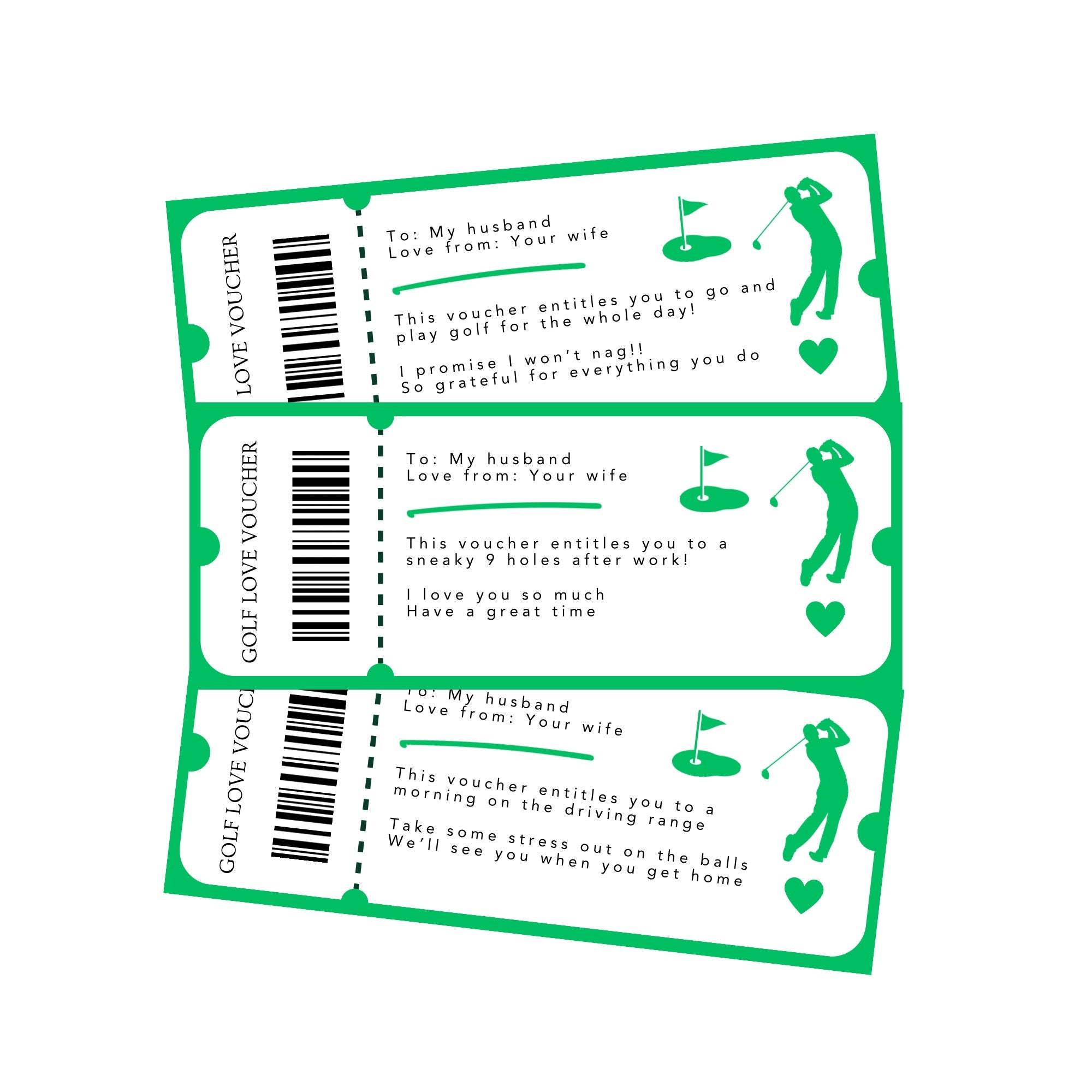 Printable Golf Voucher | Digital Golf Certificate | Golf Gift | Golf ...