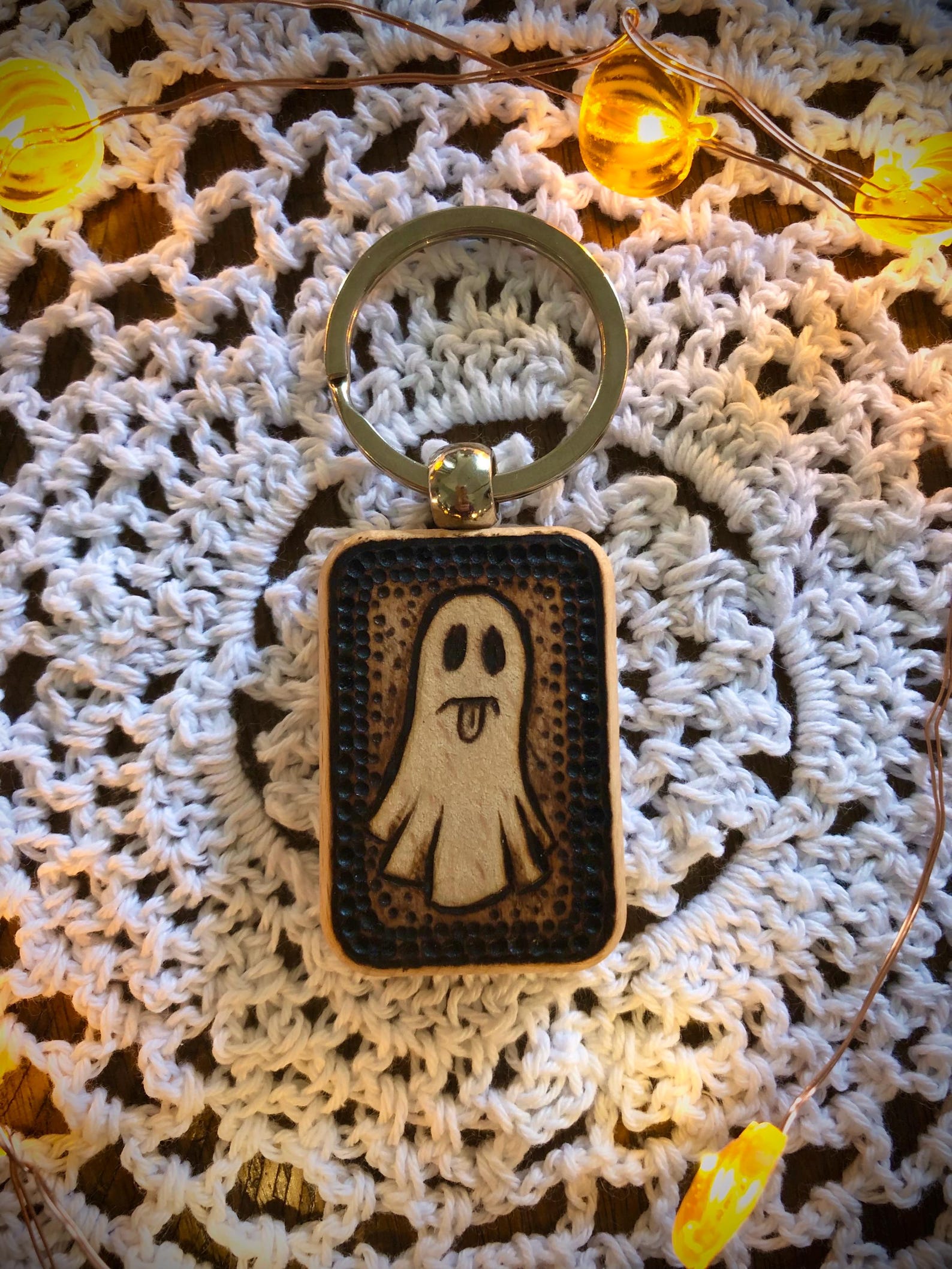Handmade Wood Burned Halloween Keychains, Fall Pyrography Art, Pumpkin ...