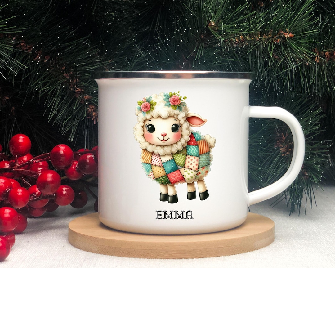 Sheep Mug, Personalized Lamb Mug for Kids, Custom Name Mug, Hot Cocoa ...