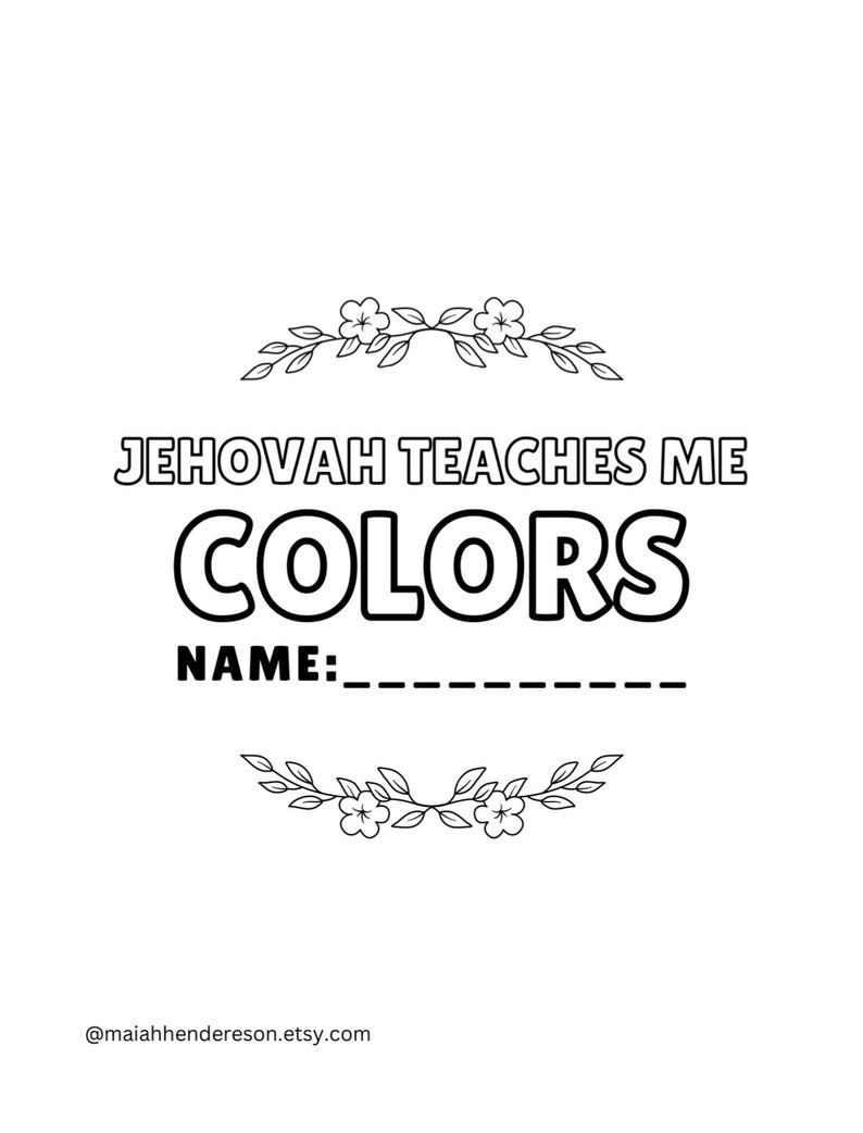 JW Children Coloring Pages - Etsy