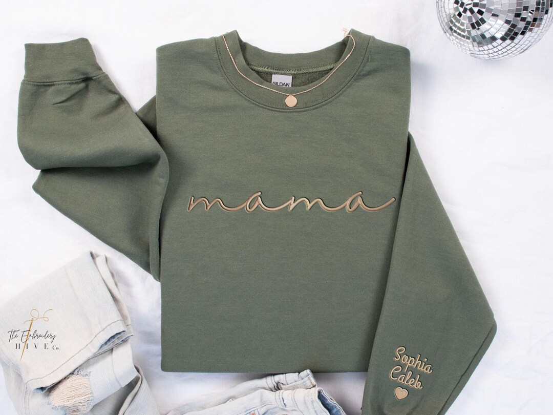 Embroidered Personalized Mama Sweatshirt, Mother's Day Gift, New Mom ...