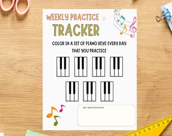 Piano Habit Tracker Practice Log (instant Download) Music Education ...