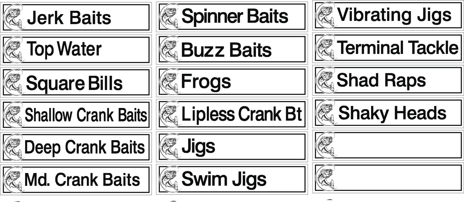 Tackle Box Labels-labels for Fishing Lures-permanent Outdoor Labels for ...