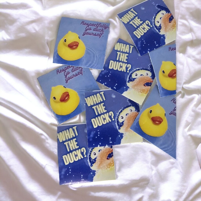 Quirky Duck Sticker Duo: What the Duck & Respectfully Go Duck Yourself ...