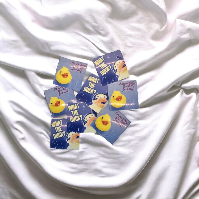 Quirky Duck Sticker Duo: What the Duck & Respectfully Go Duck Yourself, Cute Duck Stickers ...
