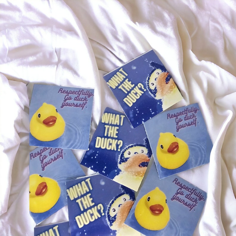 Quirky Duck Sticker Duo: What the Duck & Respectfully Go Duck Yourself, Cute Duck Stickers ...