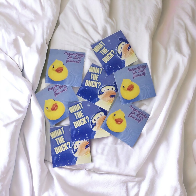 Quirky Duck Sticker Duo: What the Duck & Respectfully Go Duck Yourself, Cute Duck Stickers ...