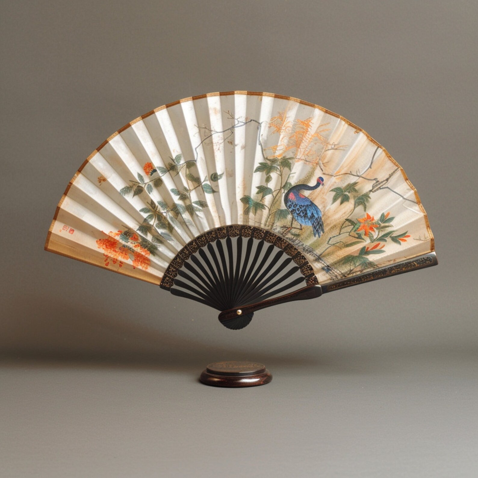 Vibrant Flower Handcrafted Fan - Etsy