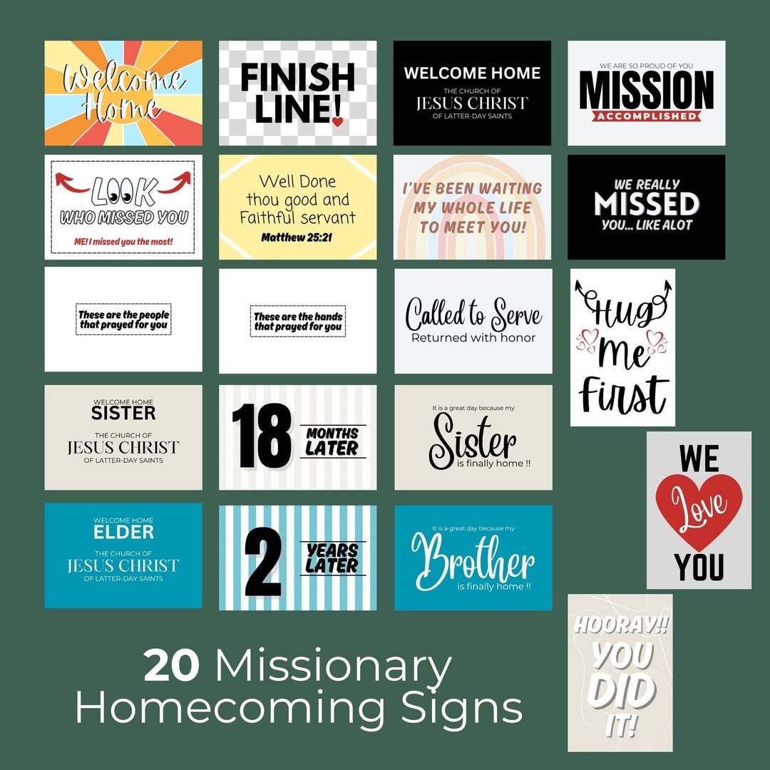 20 LDS Missionary Homecoming Welcome Signs - Etsy