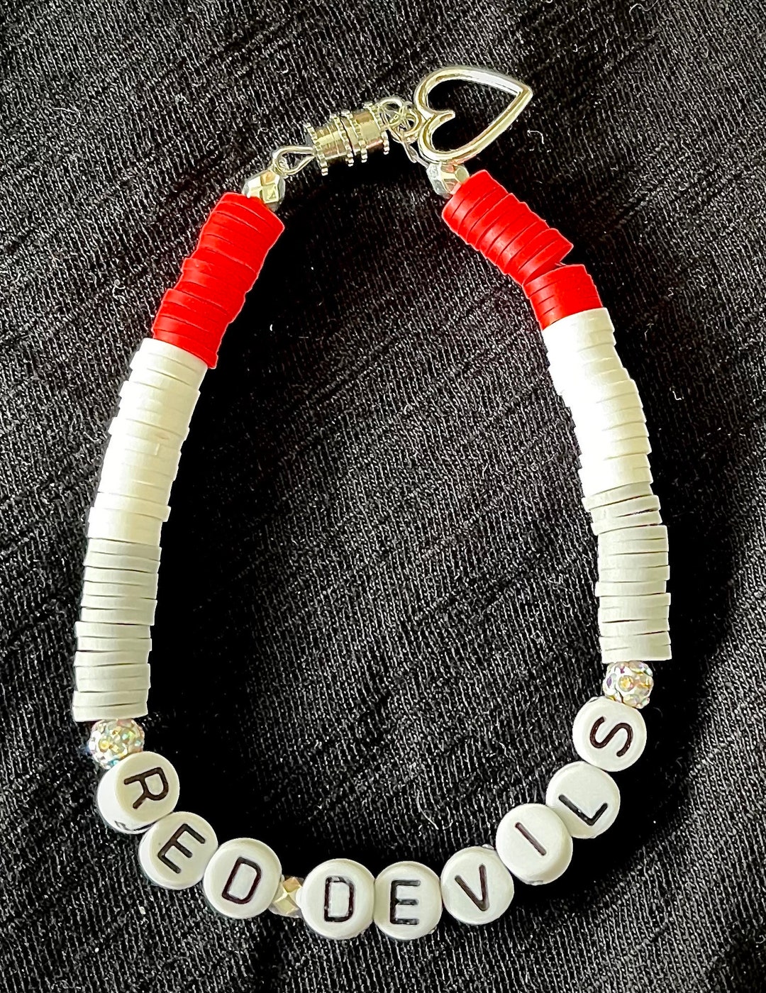 St. Clairsville Red Devils Friendship Style Spirit Bracelet With Clay ...