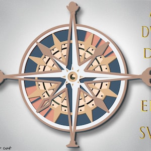 Laser Cut Compass 3D Mandala Svg Files Multilayer Panel, Multi-layer ...