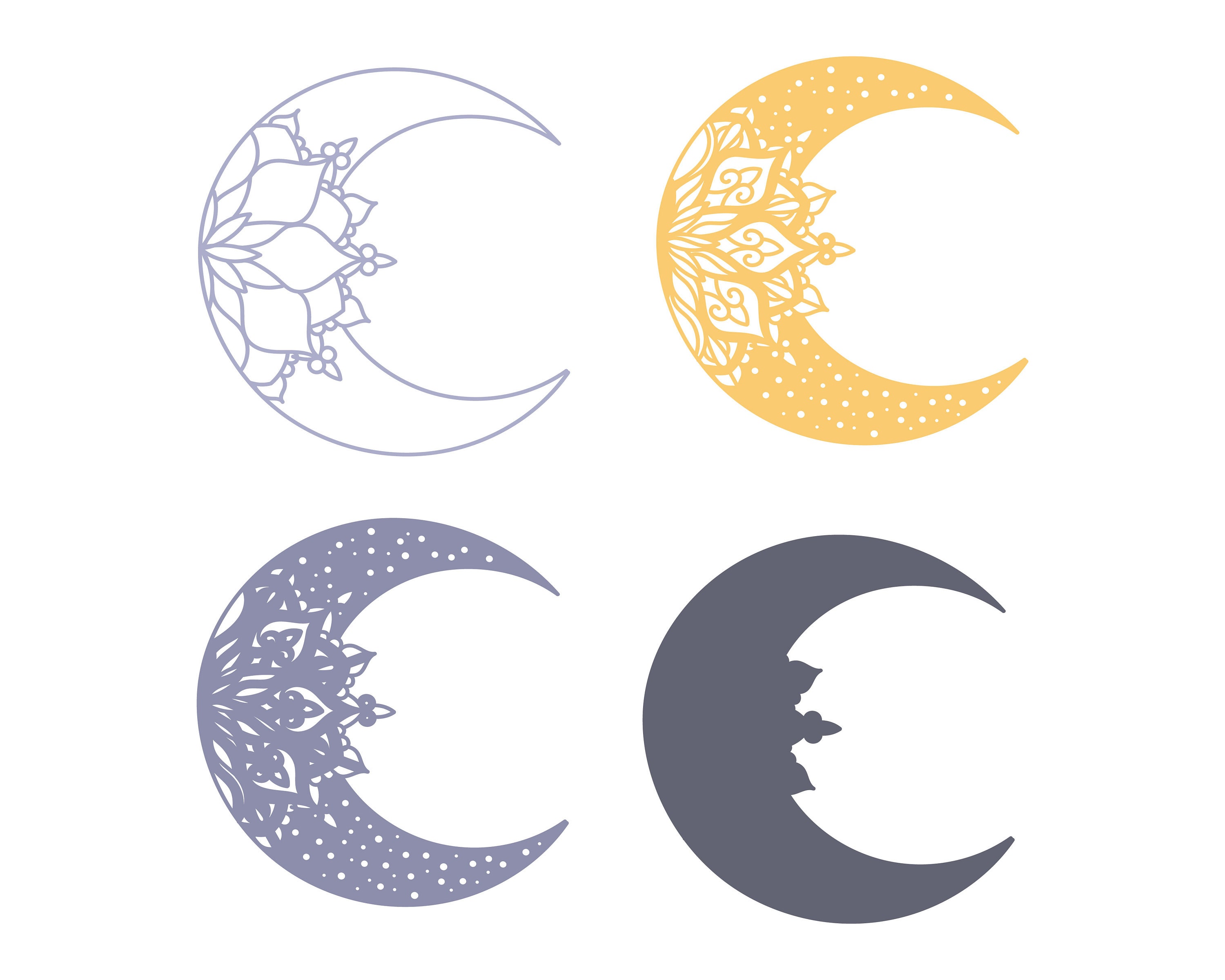 Moon Mandala 3d Layered Svg,3d Layer Moon,moon Laser Cut,moon Paper Cut ...