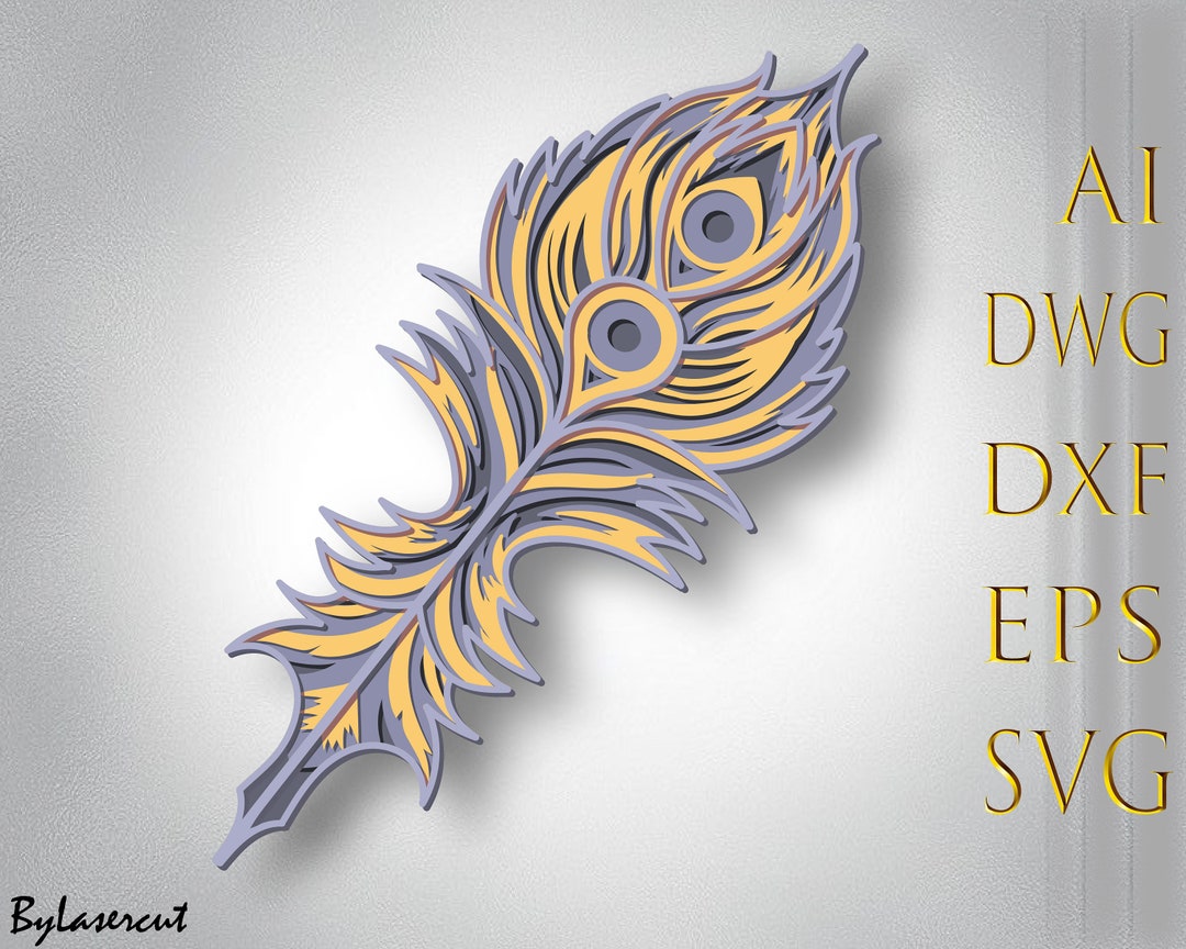 Feather Multilayer Svg/feather Laser Cut/feather Paper Cut/feather ...