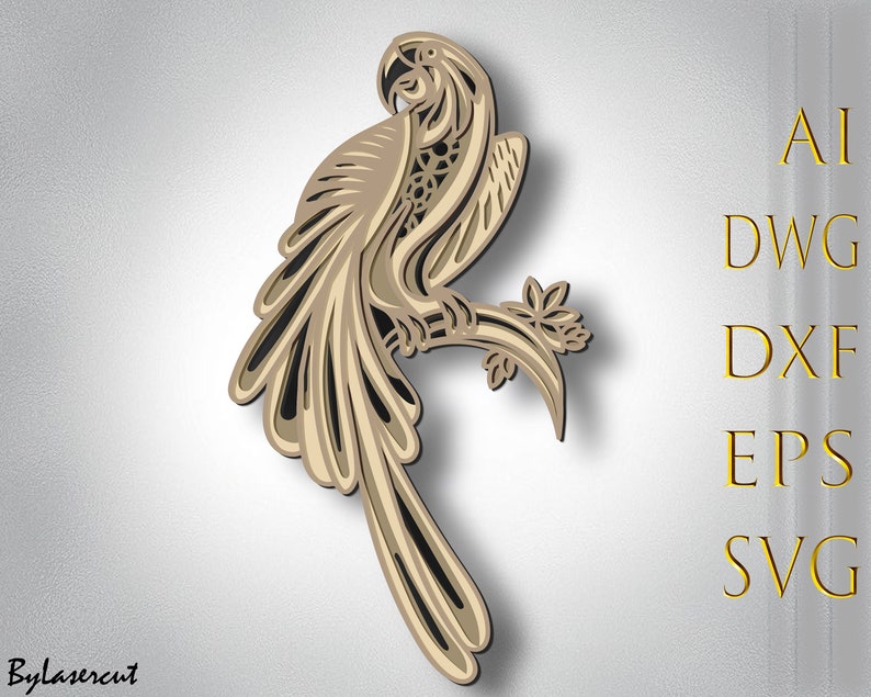 Parrot Multilayer SVG: 3D Laser Cut File for CNC, Glowforge - Etsy Israel