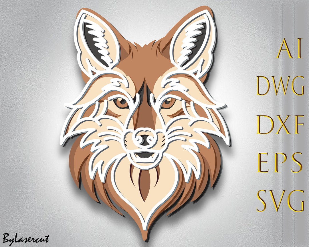 Fox Multilayer Svg,fox 3D Layer Svg ,fax Laser Cut,paper Cut,fox Dxf ...
