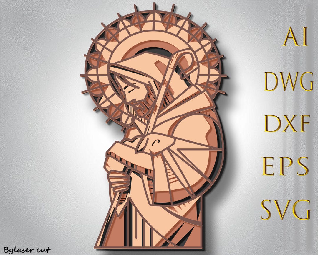 Jesus Multilayer 3D Svg,laser Cut,jesu 3D Cut,jesus Paper Cut,plywood ...