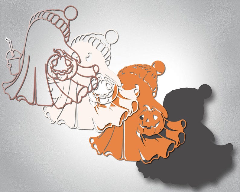 3D Layered Ghost SVG, Laser Cut Files, CNC, Cricut - Etsy