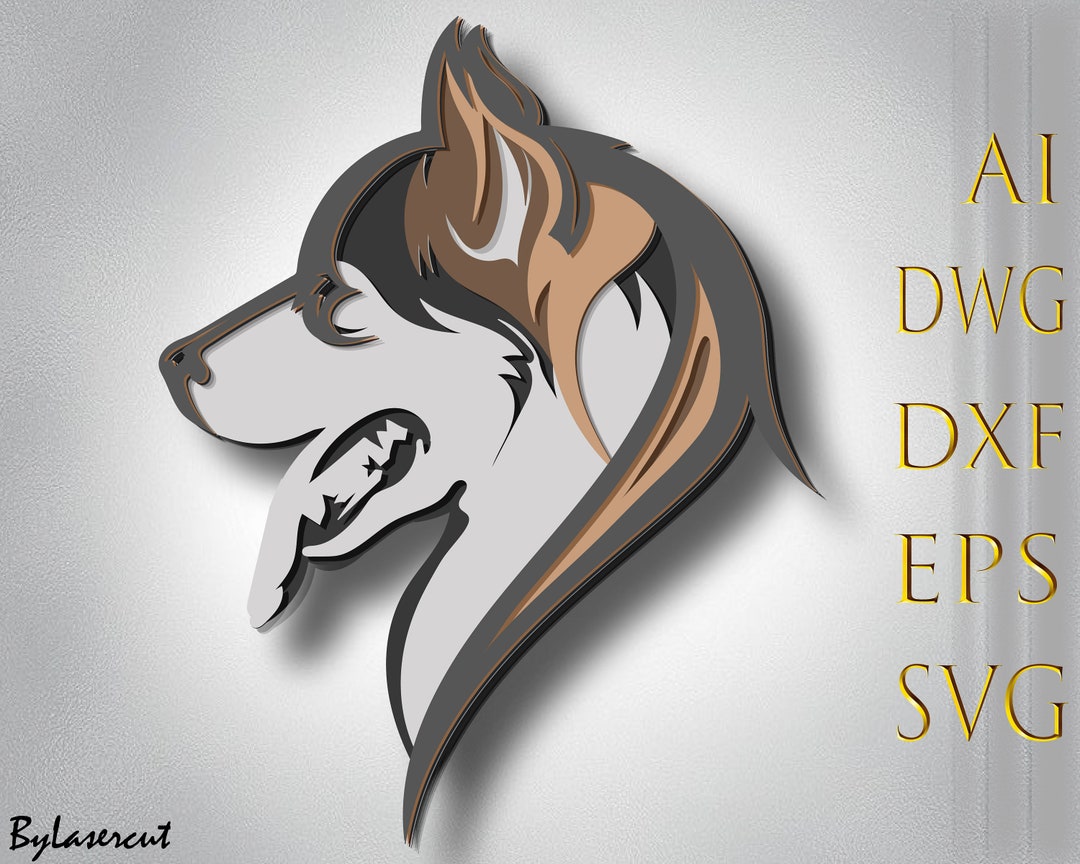 Husky Dog Multilayer Svg,3d Layered Dog Laser Cut,dog Paper Cut,husky ...