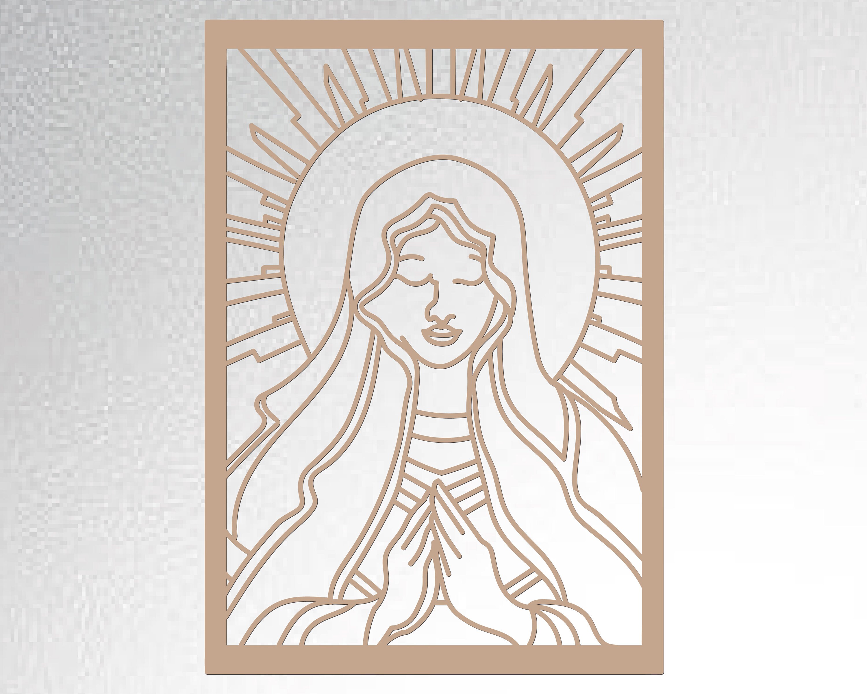 Virgen María Multicapa Svg, Virgen María 3D Capa Svg, Corte láser ...