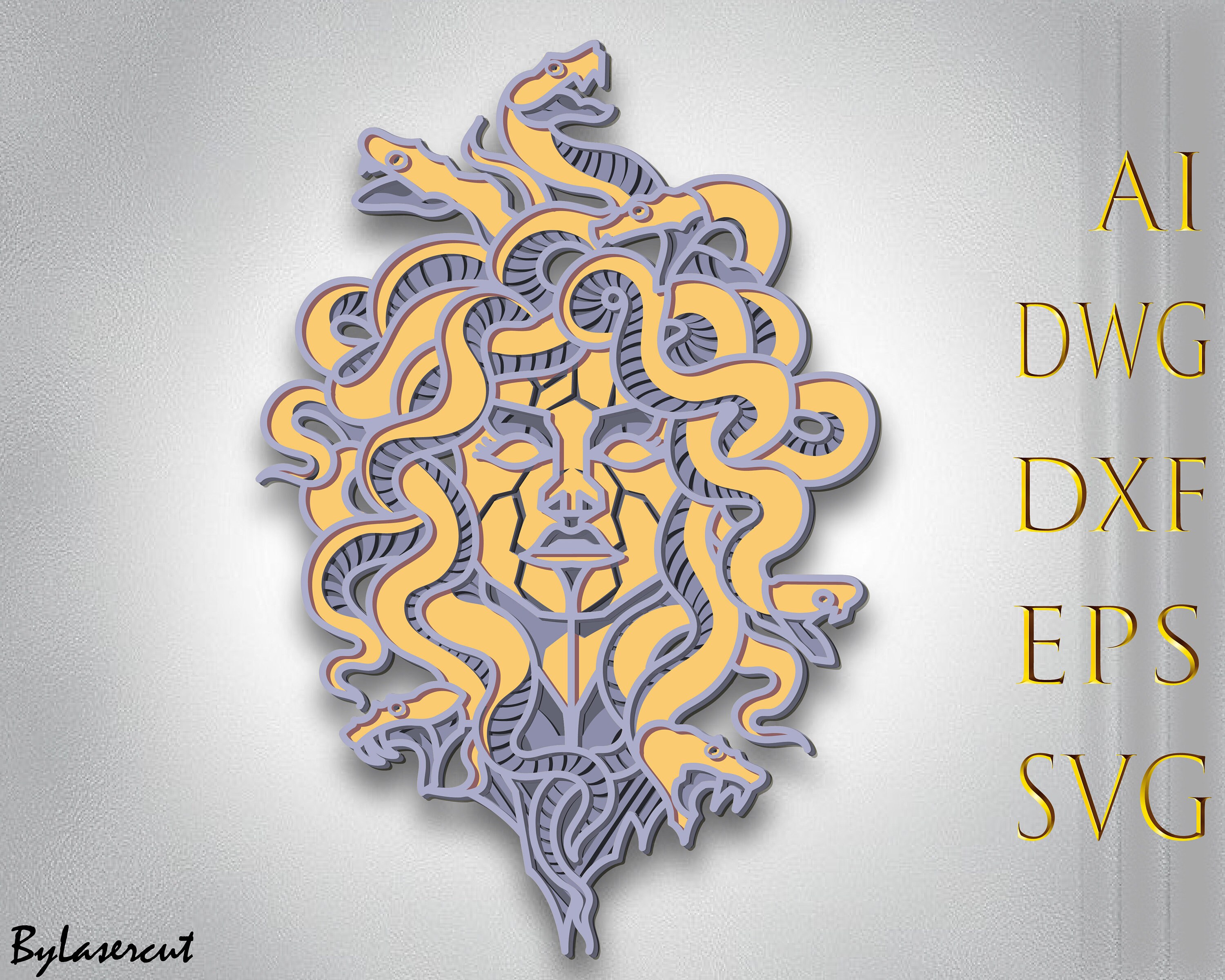 Medusa Gorgon Multilayer Svg/medusa Laser Cut/medusa Paper Cut/medusa ...