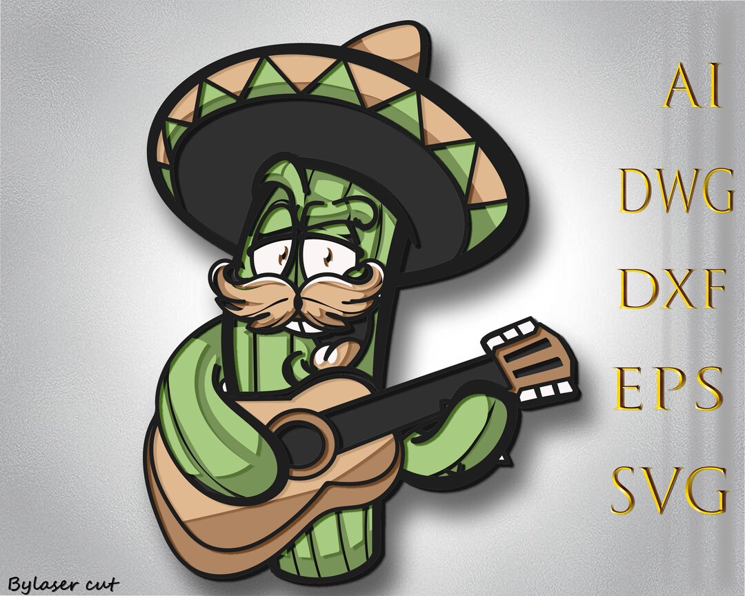 3D Mariachi Cactus Multilayer Svg,3d Layer Mariachi Cactus,laser Cut ...